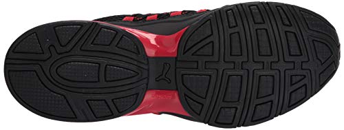 PUMA Mens Axelion Cross Trainer, SPARK PUMA Mens Black-High Risk Red, 10.5