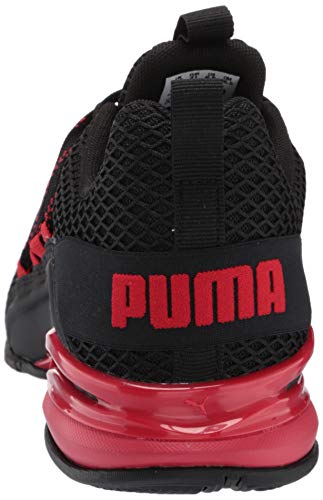 PUMA Mens Axelion Cross Trainer, SPARK PUMA Mens Black-High Risk Red, 10.5