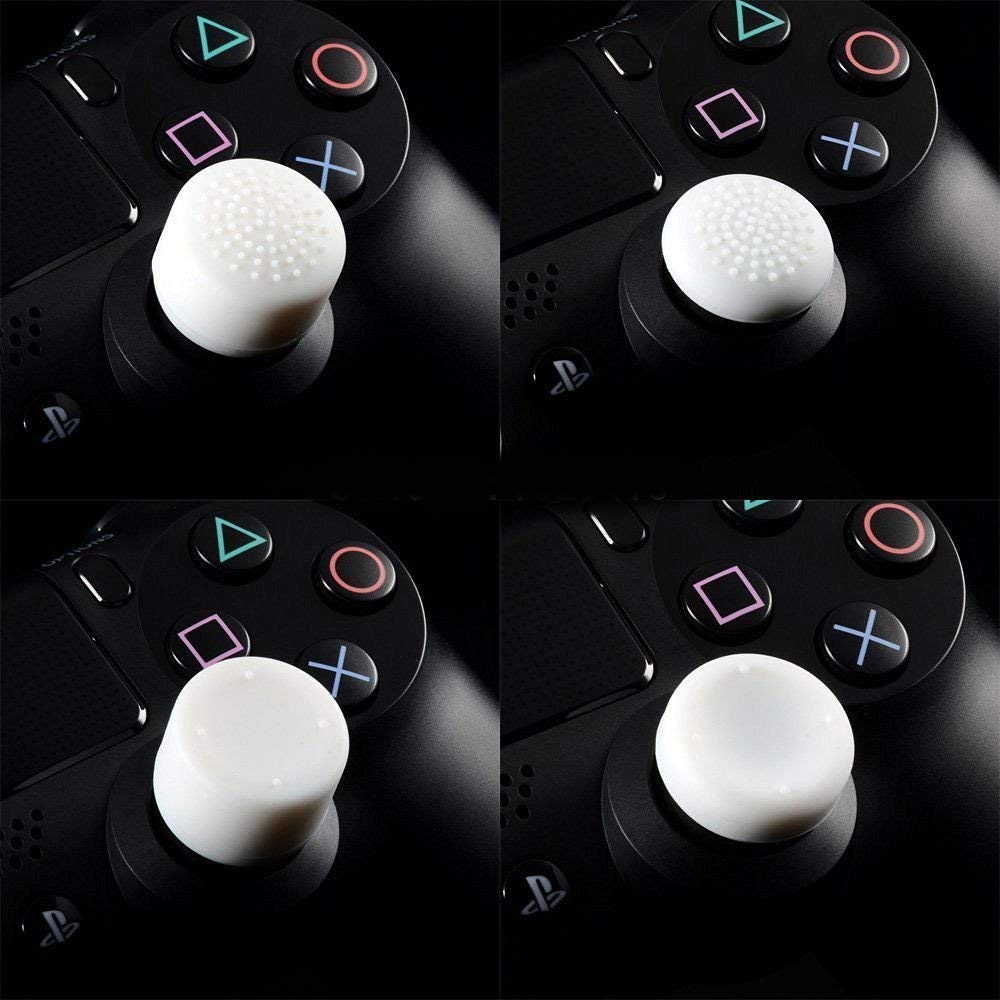 Analog Controller Raised Thumb Stick Grips Thumbsticks Joystick Cap Cover for PS4, PS3, Switch Pro, Xbox one, Xbox 360, Wii U, PS2 Controller (Pack of 8 pcs White)