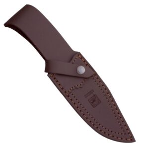 Joker Skinning Knife OSO D CC55 with Deer Horn Handle, 4.72 inches MOVA Blade, with Brown Leather Sheath, Tool for Fishing, Hunting, Camping and Hiking