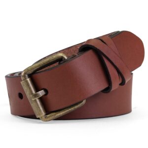 Timberland womens Casual Leather Belt for Jeans, Brown (Criss Cross), Medium (33-39)