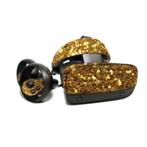 mightyskins skin for oculus rift s - gold dazzle | protective, durable, and unique vinyl decal wrap cover | easy to apply, remove, and change styles | made in the usa