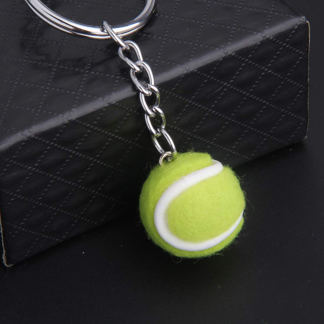 CHOORO Tennis Player Gifts 3D Mini Tennis Racket and Tennis Ball Keychain Set Tennis Gift for Tennis Lovers/Tennis Team/Tennis Coach (Tennis Ball Racket Keychain)