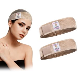 dreamlover wig grip for female, wig grip bands for keeping wigs in place, wig grip headband, tan, 2 pieces