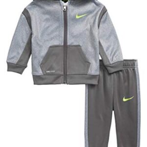 Nike Kids Boy's Therma Full Zip Hoodie and Jogger Pants Two-Piece Set (Little Kids) Gunsmoke 6 Little Kids