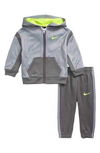 Nike Kids Boy's Therma Full Zip Hoodie and Jogger Pants Two-Piece Set (Little Kids) Gunsmoke 6 Little Kids