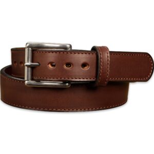 bullhide belts mens leather belt for casual dress, 1.50" wide, brown, 38 inches