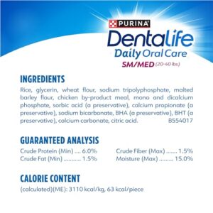 Dentalife DentaLife Made in USA Facilities Small/Medium Dog Dental Chews, Daily - (2) 47 ct. Pouches