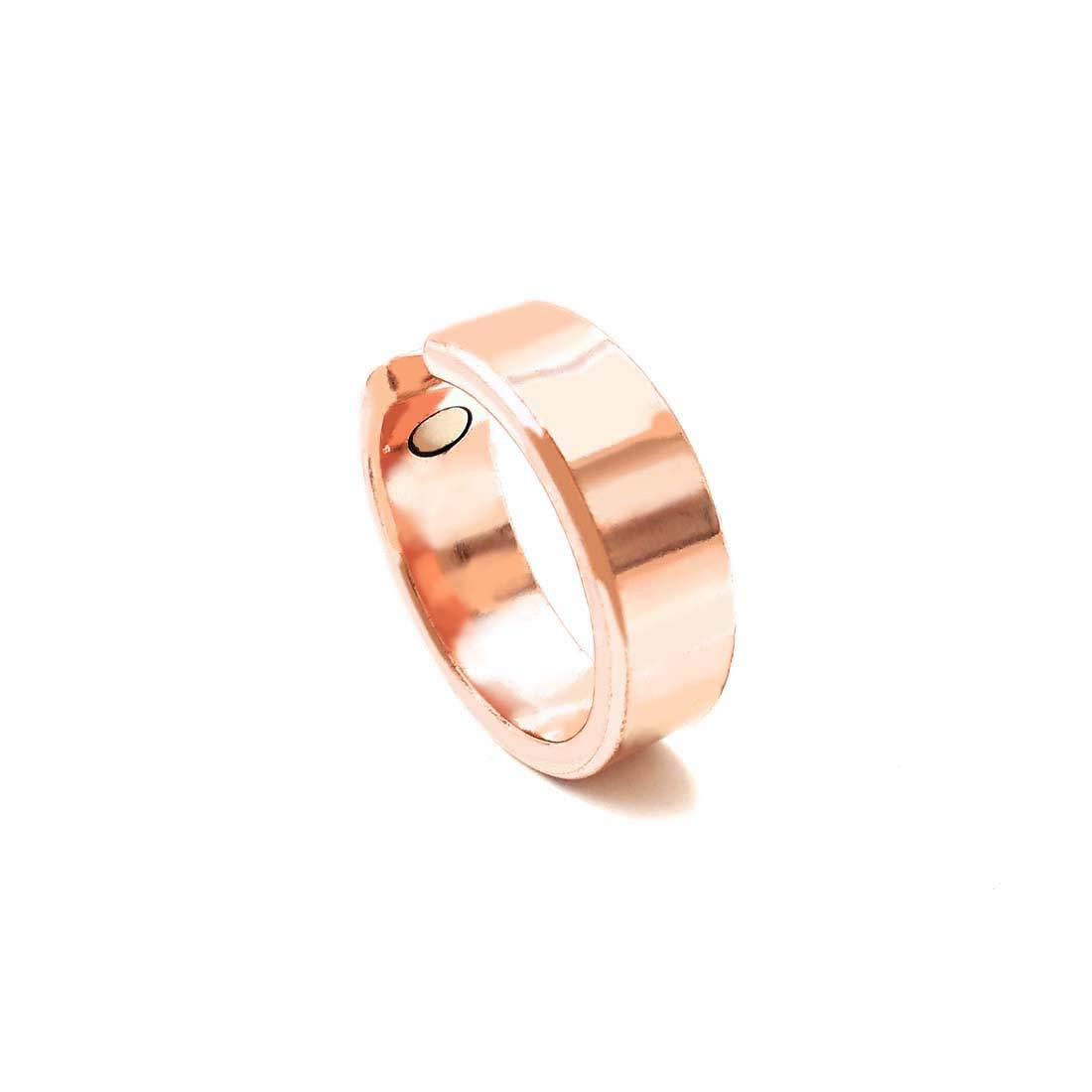 SHINDE EXPORTS pure copper adjustable finger ring for women Indian jewellery (Plain Ring 8mm)