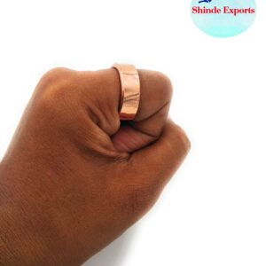 SHINDE EXPORTS pure copper adjustable finger ring for women Indian jewellery (Plain Ring 8mm)