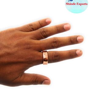 SHINDE EXPORTS pure copper adjustable finger ring for women Indian jewellery (Plain Ring 8mm)