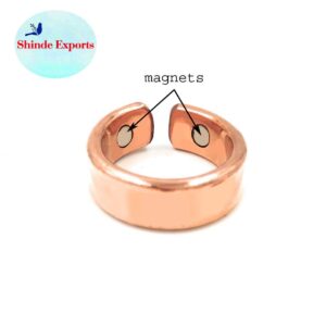 SHINDE EXPORTS pure copper adjustable finger ring for women Indian jewellery (Plain Ring 8mm)