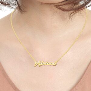 LoEnMe Jewelry Sharon Name Necklace Custom Personalized in Gold Plate Gift for Women Couple