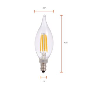 SYLVANIA LED B10 Chandelier Light Bulb, 60W Equivalent Efficient 5W, Dimmable, Candelabra Base, Clear, 5000K, Daylight - 12 Pack (40207)