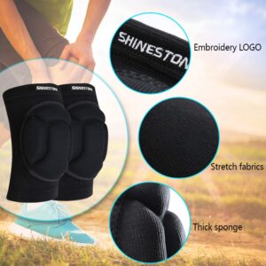 Shinestone Knee Protector, Protective Knee Pads, Thick Sponge Knee Pads Protector High Elastic Anti-Slip Collision Avoidance Knee Sleeves for Basketball and More Sports. (1 Pair) (08-knee pads,Medium)