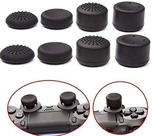 Analog Controller Raised Thumb Stick Grips Thumbsticks Joystick Cap Cover for PS4, PS3, Switch Pro, Xbox one, Xbox 360, Wii U, PS2 Controller (Pack of 8 pcs Black)