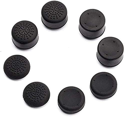 Analog Controller Raised Thumb Stick Grips Thumbsticks Joystick Cap Cover for PS4, PS3, Switch Pro, Xbox one, Xbox 360, Wii U, PS2 Controller (Pack of 8 pcs Black)