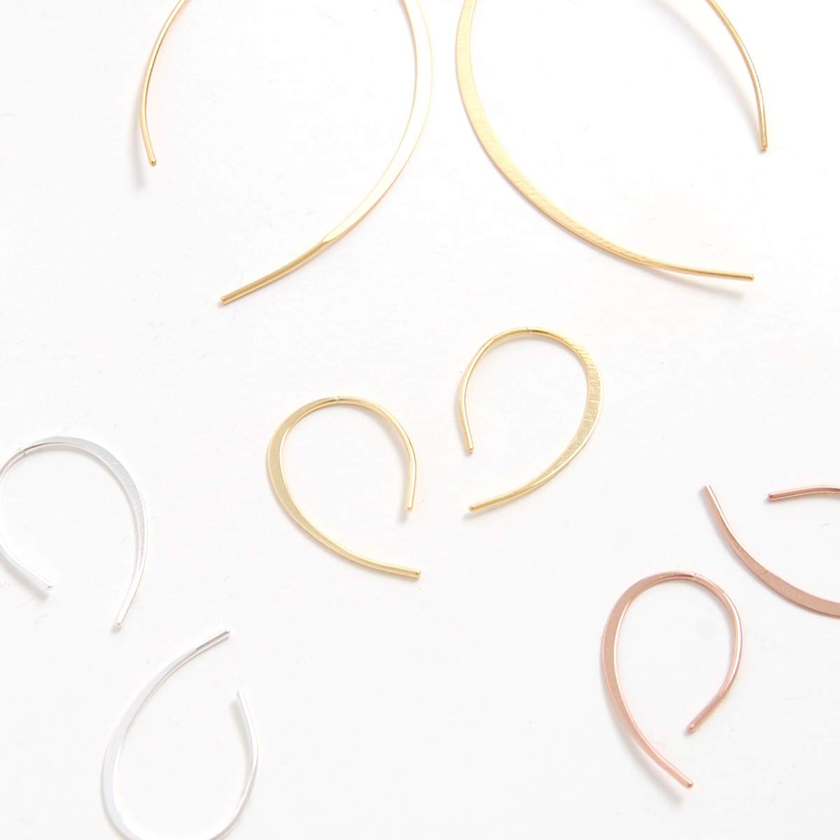 Humble Chic Upside Down Hoop Earrings - Hypoallergenic Lightweight Wire Needle Drop Dangle Threader Hoops for Women, Safe for Sensitive Ears, 1" inch - 18k Gold Plated