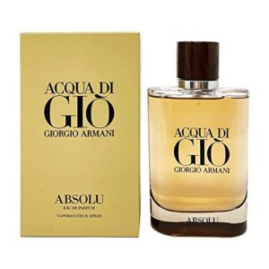 giorgio armani acqua di gio absolu for men eau de parfum spray, woody aromatic, 4.2 oz