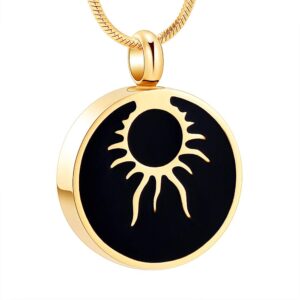 eye of the sun cremation necklace for ashes stainless steel urns necklace for ashes keepsake ash pendant for loved one memorial jewelry for ashes