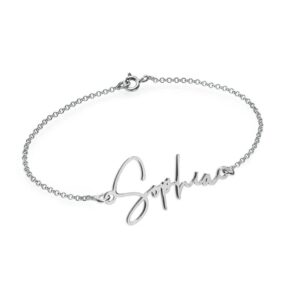 picturesongold custom name anklets for women in sterling silver or 14k gold personalized ankle bracelet jewelry with any name or word