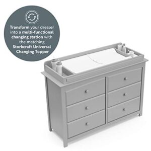 Storkcraft Kenton 6 Drawer Universal Dresser (Pebble Gray) – Dresser For Kids Bedroom, Nursery Dresser Organizer, Chest Of Drawers For Bedroom With 6 Drawers, Universal Design For Children’s Bedroom