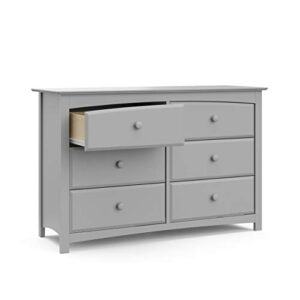 Storkcraft Kenton 6 Drawer Universal Dresser (Pebble Gray) – Dresser For Kids Bedroom, Nursery Dresser Organizer, Chest Of Drawers For Bedroom With 6 Drawers, Universal Design For Children’s Bedroom