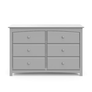 Storkcraft Kenton 6 Drawer Universal Dresser (Pebble Gray) – Dresser For Kids Bedroom, Nursery Dresser Organizer, Chest Of Drawers For Bedroom With 6 Drawers, Universal Design For Children’s Bedroom