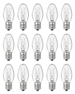 ouukoo salt lamp bulbs - 15 watt light bulbs for scentsy wax warmer - c7 replacement bulbs for plug in wax diffuser- warmwhite - dimmable,15 packs