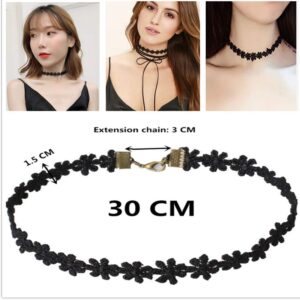 Choker Set 20 Pcs Adjustable Classic Black Choker Necklace Foot Set for Christmas Gift Velvet Metal Pendant Making Chains Vintage Lolita Styles for Women Girls