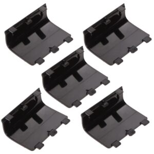 5 pcs battery cover door lid shell replacement parts for xbox one wireless controller (black)