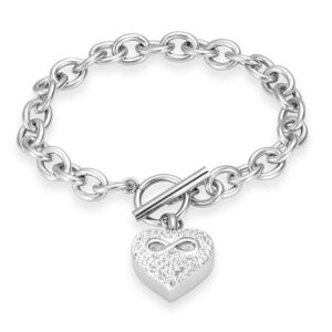 zeqingjw infinity heart cremation bracelet for ashes - stainless steel urn bangles for pet/human ashes - memorial keepsake ash jewelry