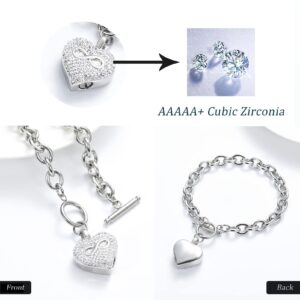 zeqingjw Infinity Heart Cremation Bracelet for Ashes - Stainless Steel Urn Bangles for Pet/Human Ashes - Memorial Keepsake Ash Jewelry