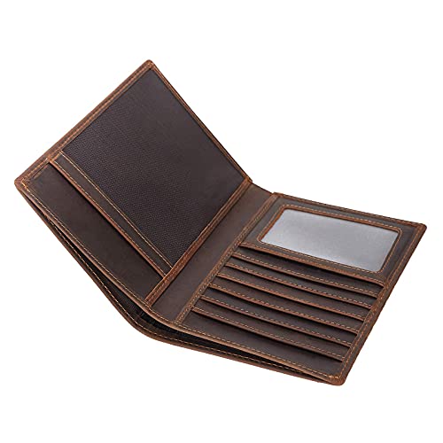 Polare Luxury RFID Blocking Leather Passport Holder Travel Wallet For Men and Women (Dark Brown)