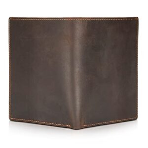 Polare Luxury RFID Blocking Leather Passport Holder Travel Wallet For Men and Women (Dark Brown)