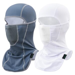 longlong balaclava face mask- 2 pcs sun protection mask dustproof, breathable summer full face cover for motorcycle, cycling