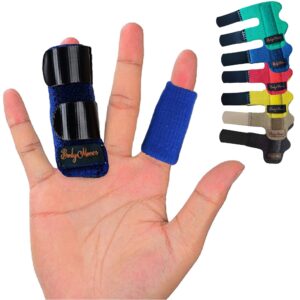 bodymoves finger splint plus sleeve (2 pc set, aqua blue)