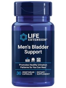 life extension mens bladder control - prostate & bladder health supplement - for support urination & sleep patterns with melatonin, beta sitosterol - non-gmo, gluten-free, vegetarian - 30 capsules