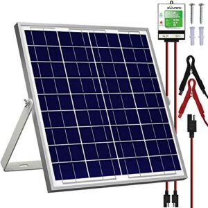 solperk 20w solar panel，12v solar panel charger kit+8a controller， suitable for automotive, motorcycle, boat, atv, marine, rv, trailer, powersports, snowmobile etc. various 12v batteries. (20w solar