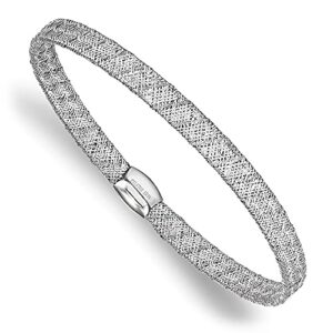 diamond2deal 14k white gold fancy stretch bangle bracelet for women