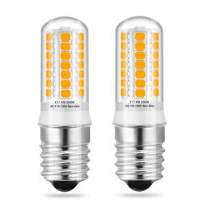 klg 2 x e17 led bulbs, for under microwave light bulbs, over stove lights, home lighting, warm white 3000k, 4w 40w halogen/incandescent bulbs replacement,ac110-130v non-dimmable