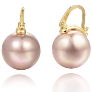 big pearl dangle earrings [18k gold plated - .925 sterling silver] - bridal / wedding / ballroom / gala / vintage / art deco