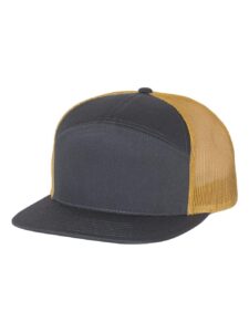 richardson seven-panel trucker cap one size charcoal/ old gold