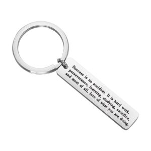 myospark success is no accident pele inspirational quote keychain sport player motivational gift encouragement gift (success quote keychain)