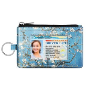 fintie zip id case card holder, slim coin purse wallet rfid blocking change pouch with key chain