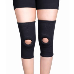 wc_ black knee support brace with open patella, knee sleeve for running, jogging, sports, joint pain relief, arthritis and injury recovery for men and women