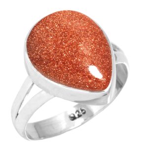 jeweloporium 925 silver ring for women size 6.5 brown gold sunstone stone solitaire silver ring valentine's day gift costume jewelry