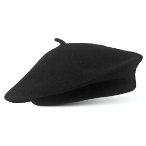 chapeau tribe classic stretchable wool black french beret