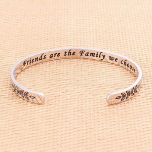 Friends are Family We Choose Bracelet - Friendship Bracelet Christmas Jewelry for Friend, Long Distance Friendship Gifts for Women Friend Female Her BFF Birthday, Mothers Day Present Gift for Friends