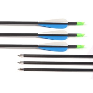 toparchery 6pcs 32 inch carbon arrows for compound bow and recurve bow, 400 spine arrows with screwed field points